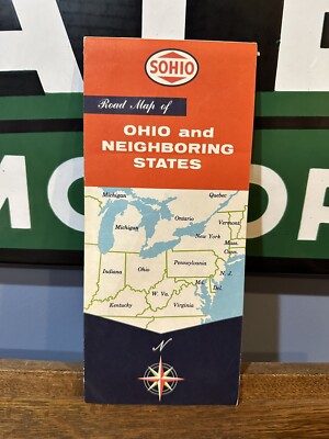 1960 Standard Oil Of Ohio SOHIO Road Map: Ohio & Neighboring States ...