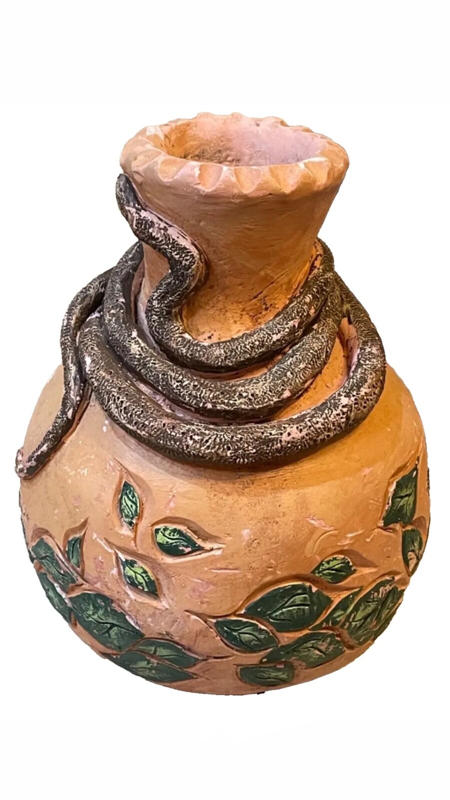 Vintage Large Native American Pottery Snake Pot Vase Signed Comanche 19 ...