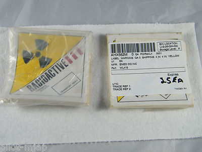 50 ~ NEW ~ EMED ~ RADIOACTIVE WARNING SHIPPING LABELS / DECALS ~ D.O.T ...