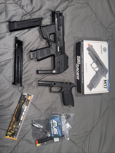 Airsoft M17 Blowback SIG SAUER Pistol w/ Flux raider Kit Conversion. | eBay