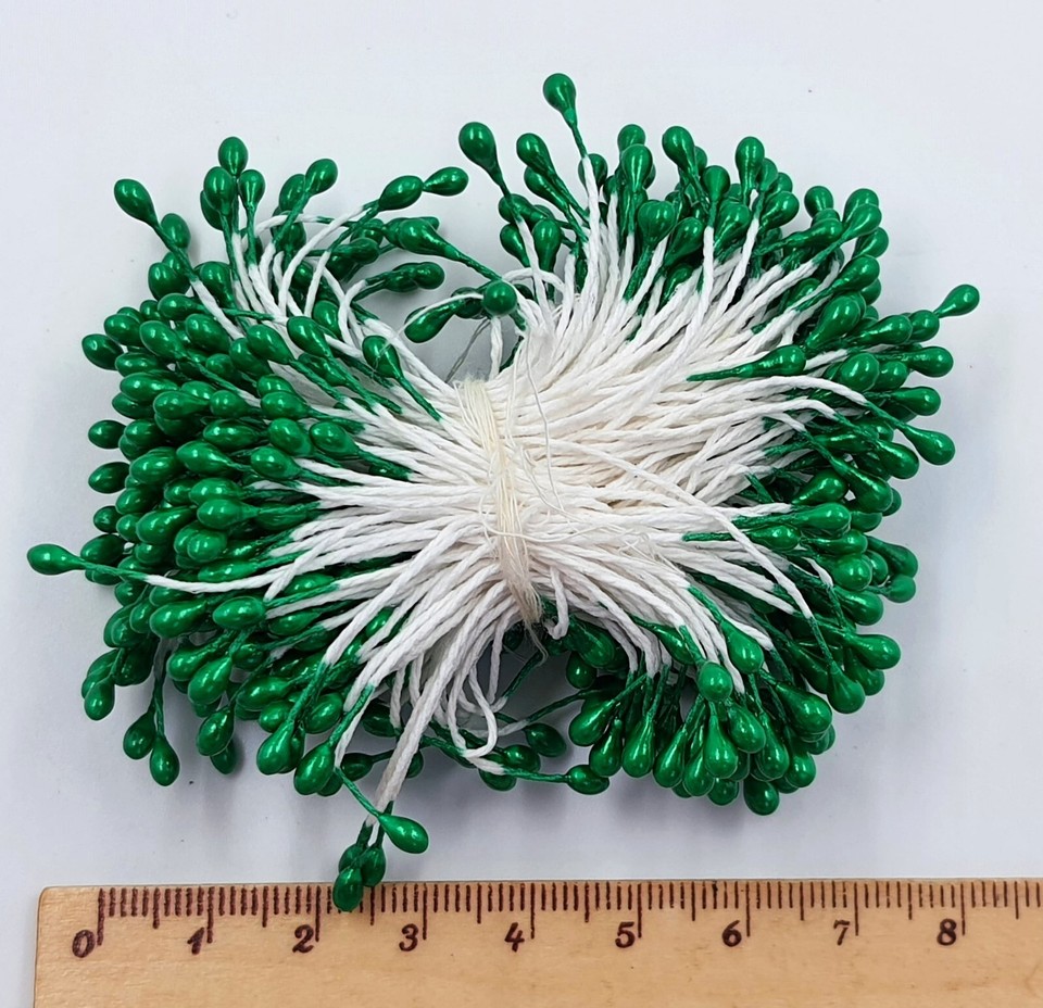 290 Double Heads Artificial Pearl Flower Stamens 3mm Craft Wedding Cake ...