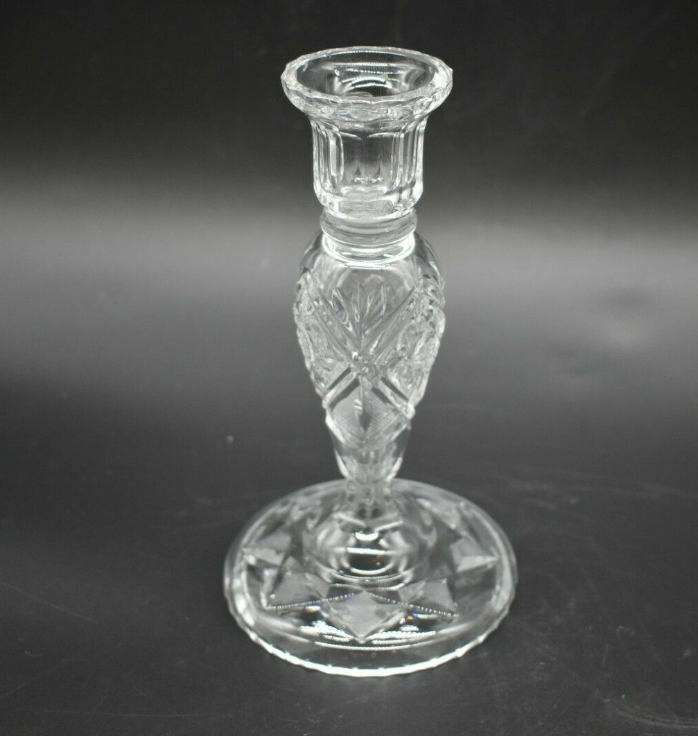 Czech/Bohemian Cut Crystal Hollow Stem Fans & Hobstars 7" Waisted ...