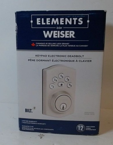 Weiser Elements Satin Nickel Keyless Entry Door Lock $90 - READ | eBay