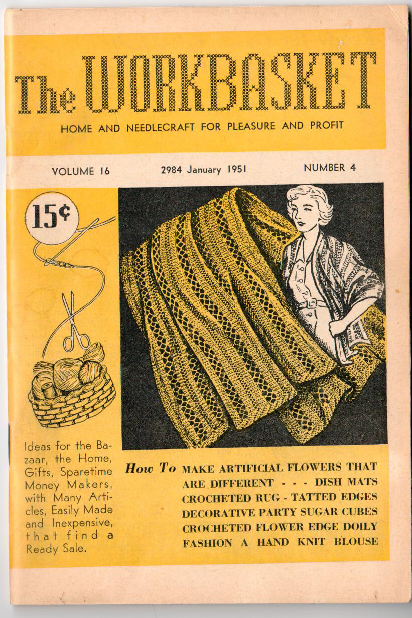 The Workbasket January 1951 Magazine - Needlecraft Knitting Crochet ...