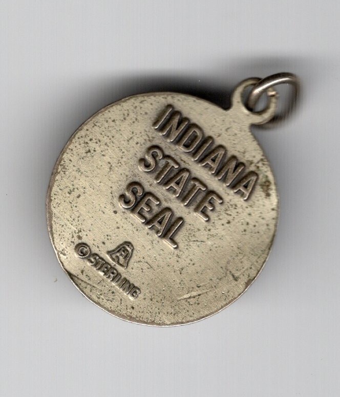 Vintage sterling silver INDIANA STATE SEAL charm disc | eBay