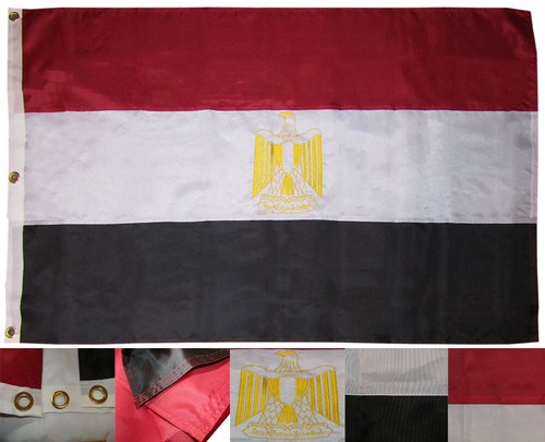 3x5 Embroidered Sewn Egypt Country Premium Quality 300D Nylon Flag 3'x5 ...