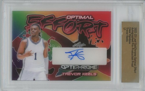2022 Leaf Optichrome Proof OE Clear Rainbow Trevor Keels 1/1 Auto RC ...
