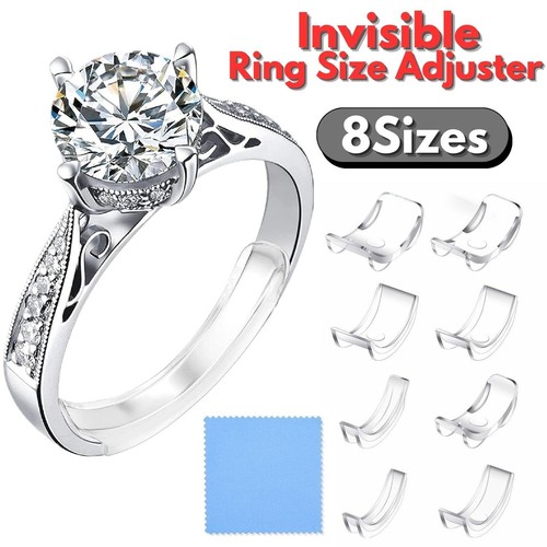8Pcs Invisible Ring Adjuster-Assorted Sizes Ring Size Reducer Spacer ...