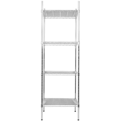 Heavy Duty 24" x 24" x 74" Rack Silver Chrome Wire Storage Shelf Kit ...