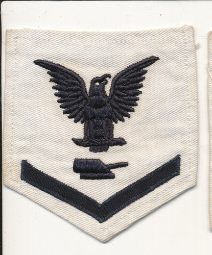 Turret Captain rate PO3 white US Navy USN right arm patch real WWII ...