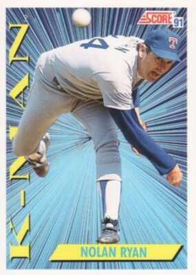1991 Score #686 Nolan Ryan Texas Rangers Baseball Card NM-MT K-MAN ...