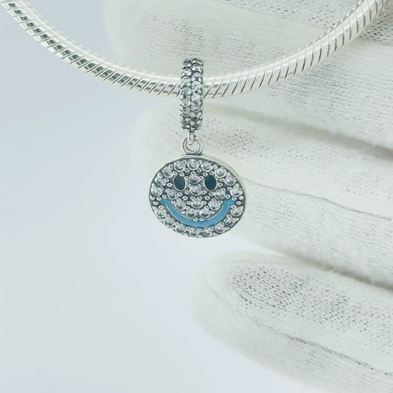 Beaded Smile Face Charm For Bracelet, Sterling Silver Charm | eBay