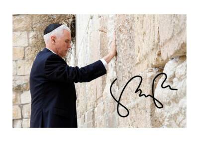 Mike Pence 5x7 Signed photo print Western Wall Jerusalem US vice ...