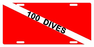 SCUBA FLAG Custom License Plate DIVER Emblem 100 DIVES Version | eBay