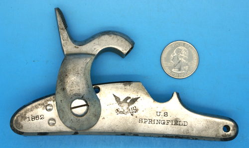U.S. 1861 SPRINGFIELD RIFLE MUSKET LOCK PLATE & HAMMER - ANTIQ CIVIL ...