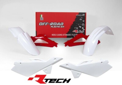 R-TECH PLASTICS KIT OEM RED / WHITE for HUSQVARNA CR125 WR125 WR250 ...