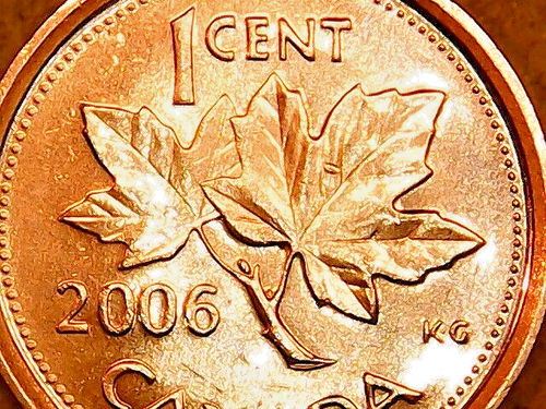 2006 Canada Cent BU Red Non-Magnetic RCM Logo Queen Elizabeth II ...