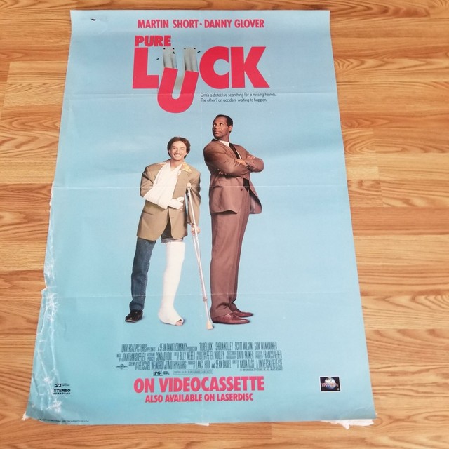 Pure Luck 1991 Comedy Movie Poster 27” x 40” Danny Glover Folded ...