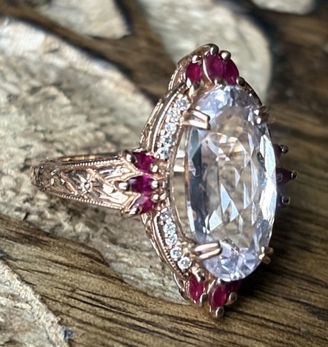 GENERATIONS 1912 Weinman Bros. 14k Kunzite Burmese Ruby Diamond Ring ...