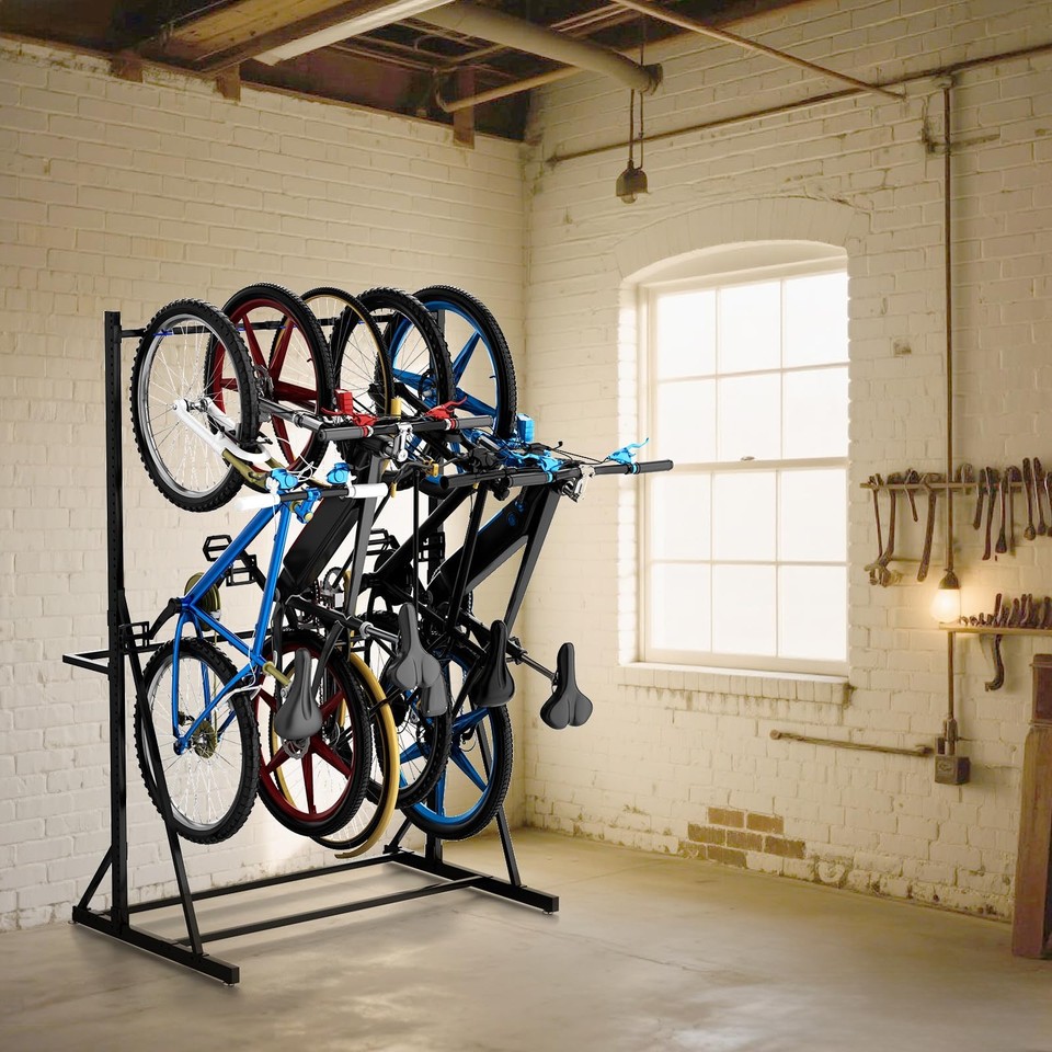 Freestanding Bike Storage Rack Vertical Bike Rack Indoor Garage Floor ...