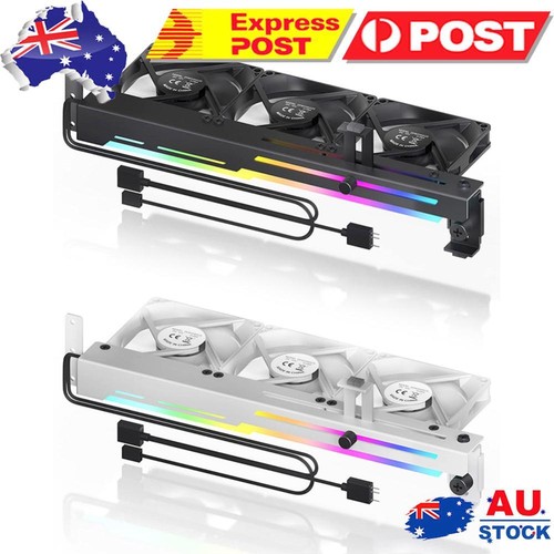 2 in 1 Graphics Card Radiator with 3x80mm Fans 5V 3Pin ARGB PCI Mount ...