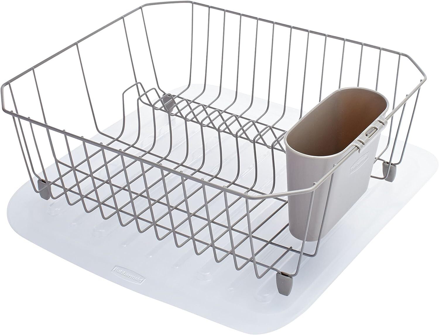 Rubbermaid FG6008ARWHT Microban Antimicrobial Wire Dish Drainer White ...