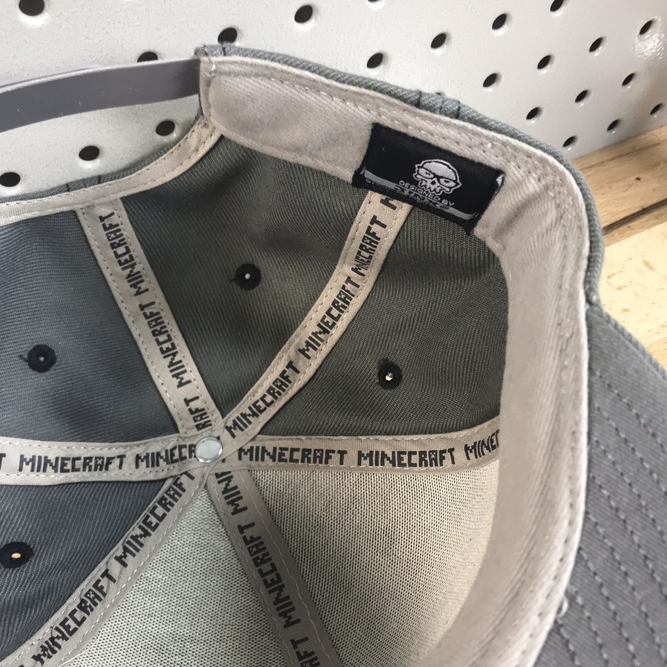 Minecraft Creeper Inside Hat Designed By Jinx Flat Fitty Gray SnapBack ...