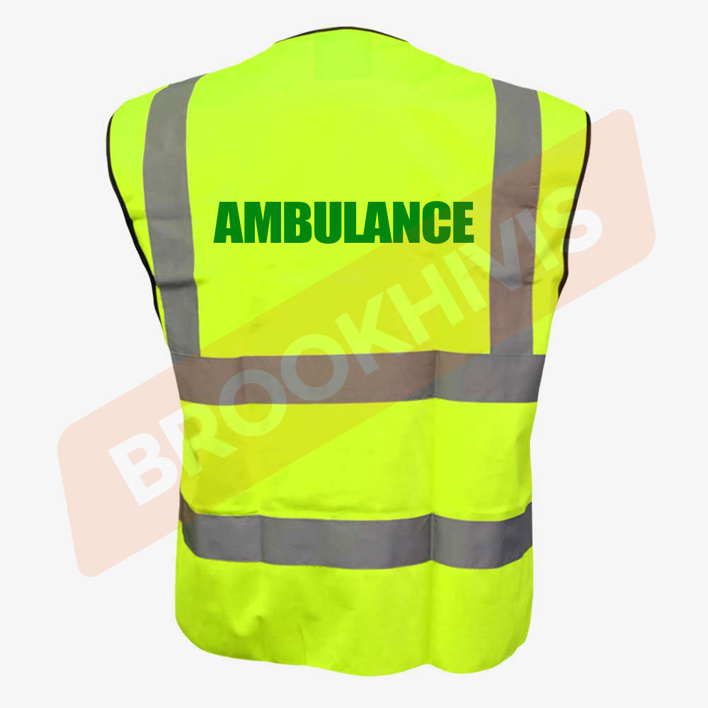 FIRST AID HI VIZ VIS WAISTCOAT VEST TABARD JACKET MEDICAL AMBULANCE ...