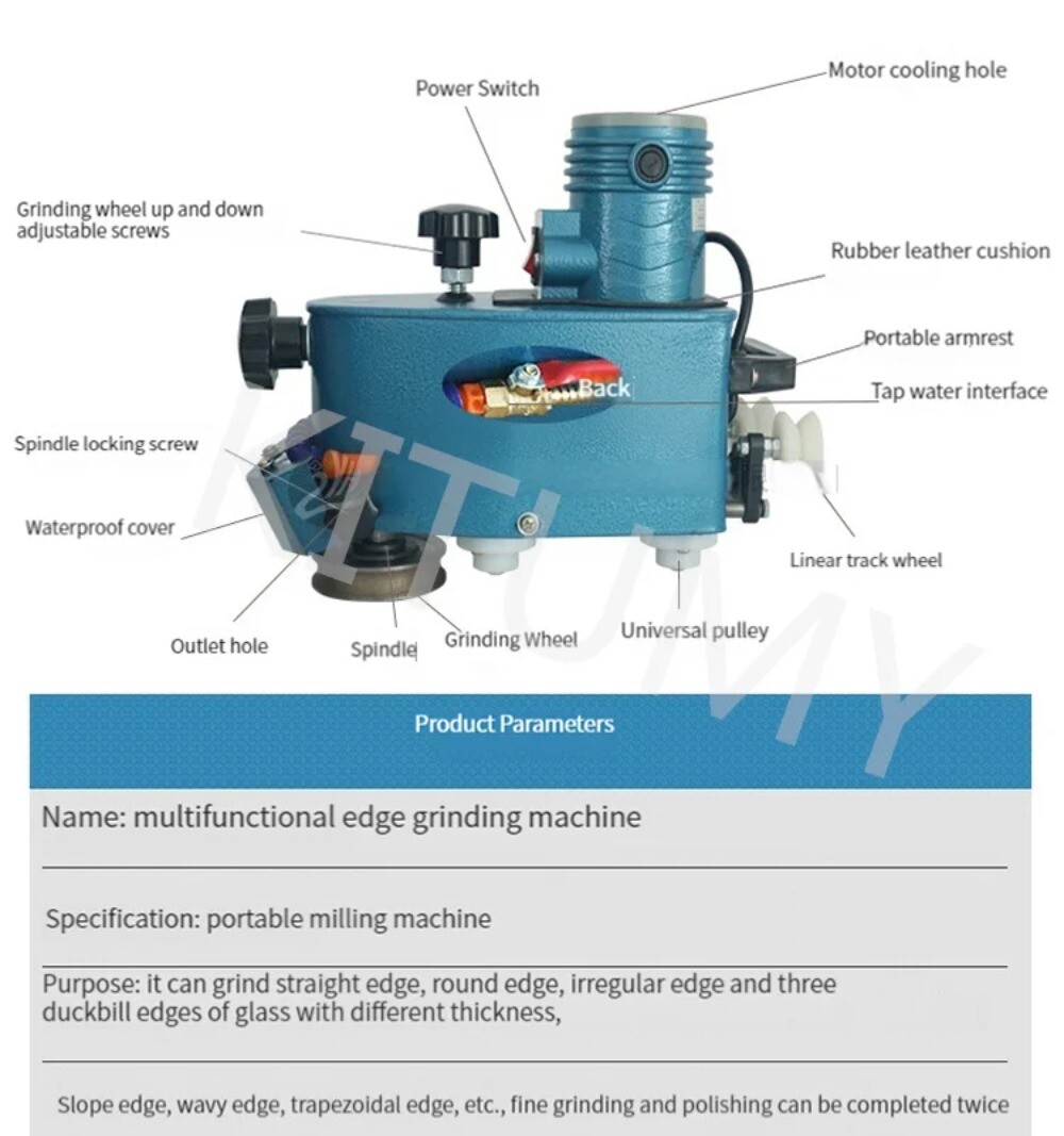 Electric Glass Polishing Edge Grinder Small Portable Edge Machine ...