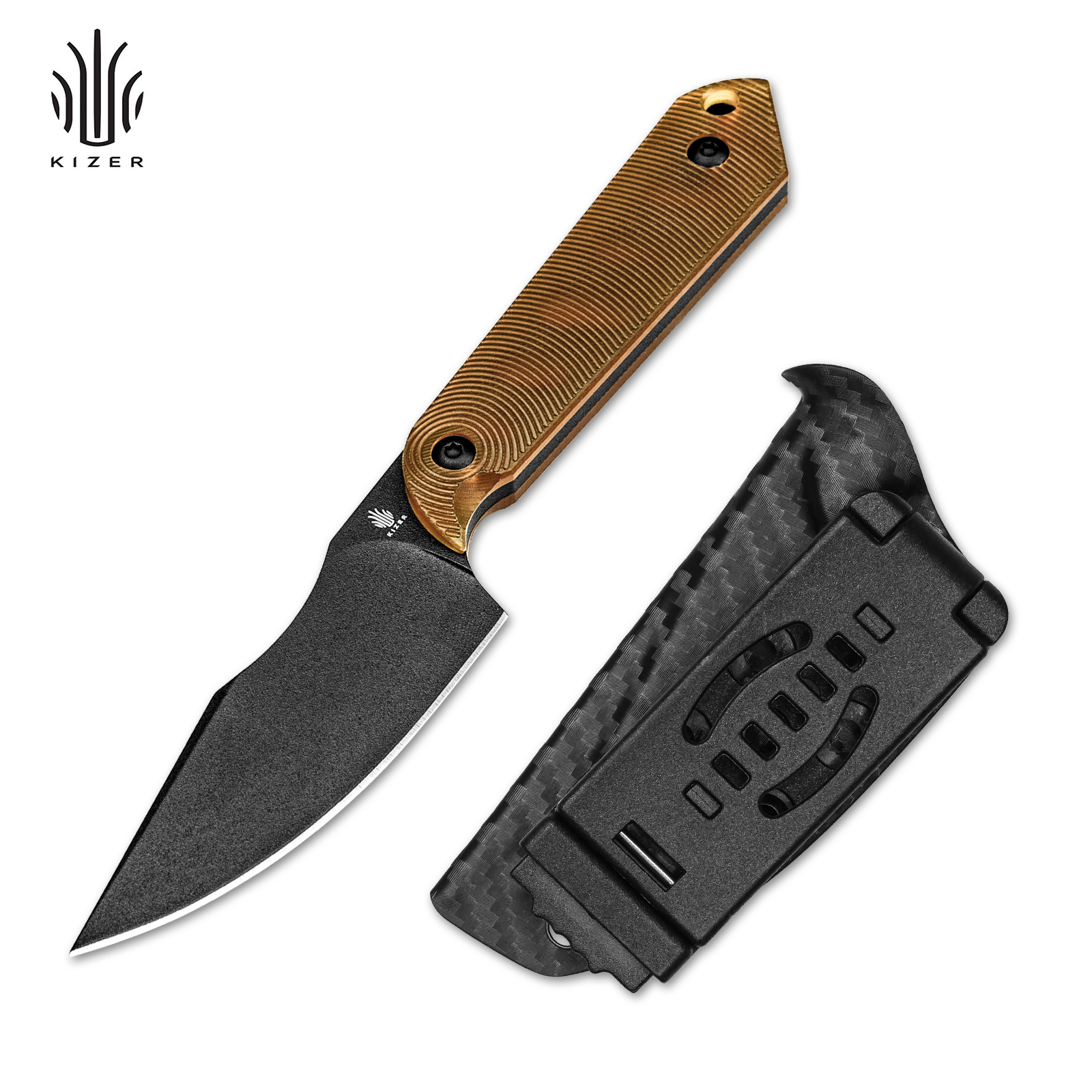 Kizer Harpoon Mini PEI Handle Pocket Fixed Blade Knife 3V Steel with ...