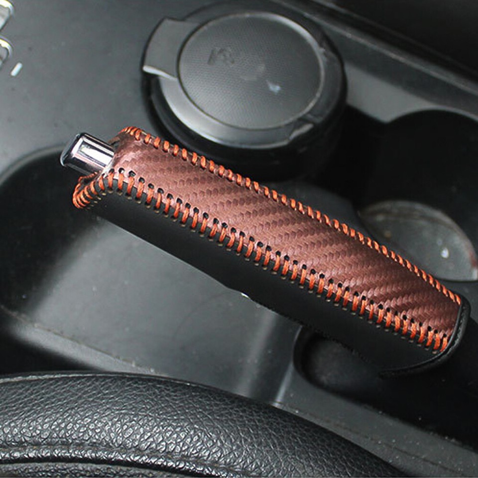 Universal Car Handbrake Sleeve PU Leather Cover Anti-Skid Auto Parking ...