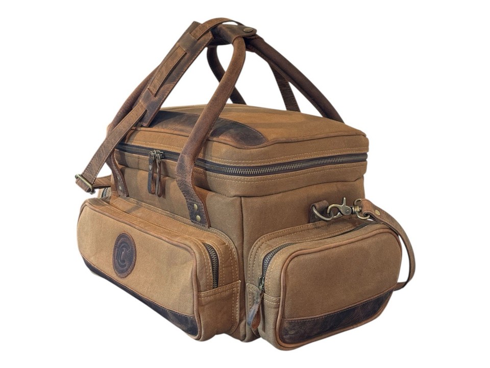 Brown Canvas Leather Range / Field Bag | eBay