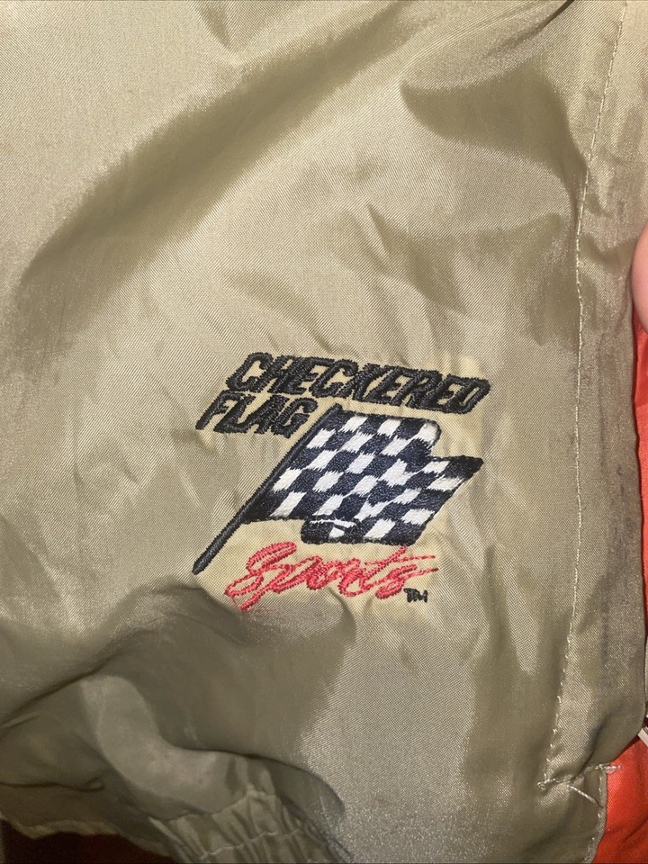 RARE VINTAGE HOOTERS RACING NASCAR JACKET L 9/10 CONDITION CHECKERED ...