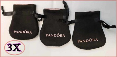 PANDORA | ANTI TARNISH POUCH SET OF 3 NEW RARE RETIRED BLACK PINK GIFT ...