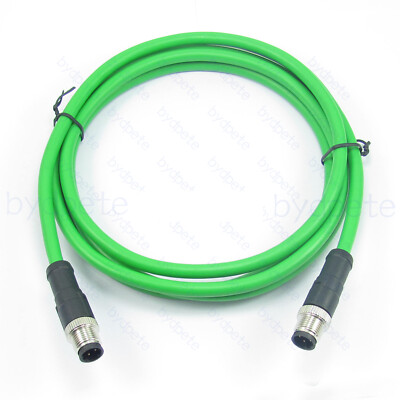M12-4D male 4-pin D-coded Cable Profinet Shielded 22AWG Wire 30V 4A ...