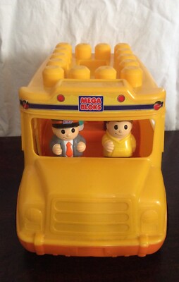 Megabloks Mega bloks Yellow school bus 30cm with 4 blocks 4 people ...