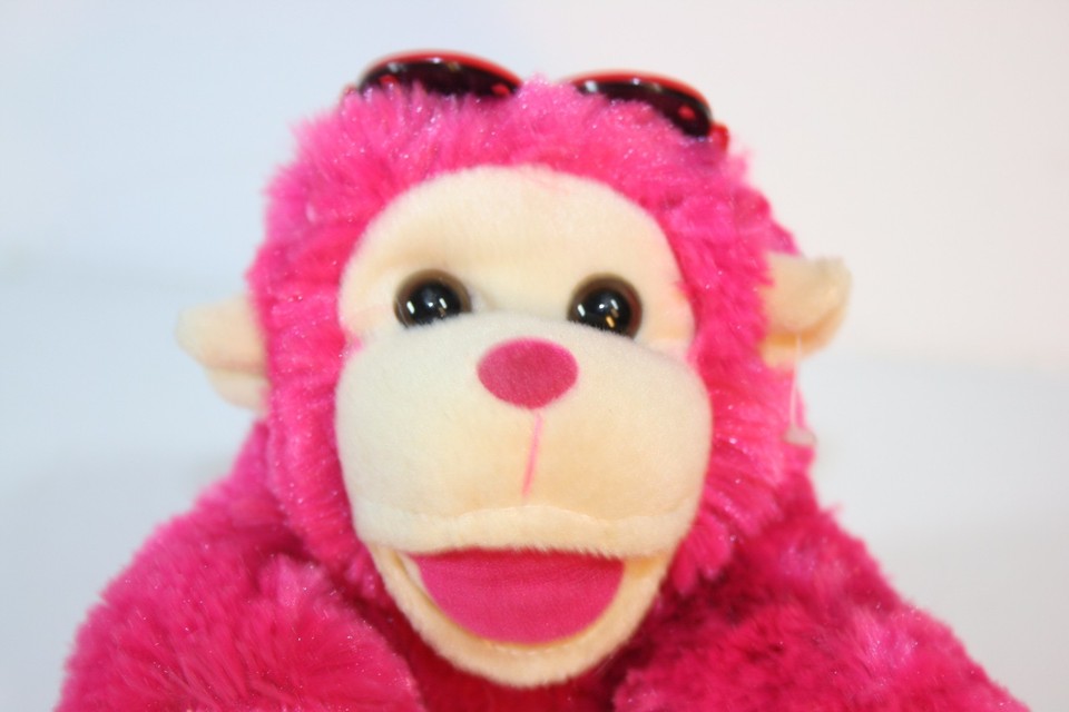 Walmart MONKEY 6" Plush Whistles Cat Call Pink Chimp Gorilla Orangutan ...