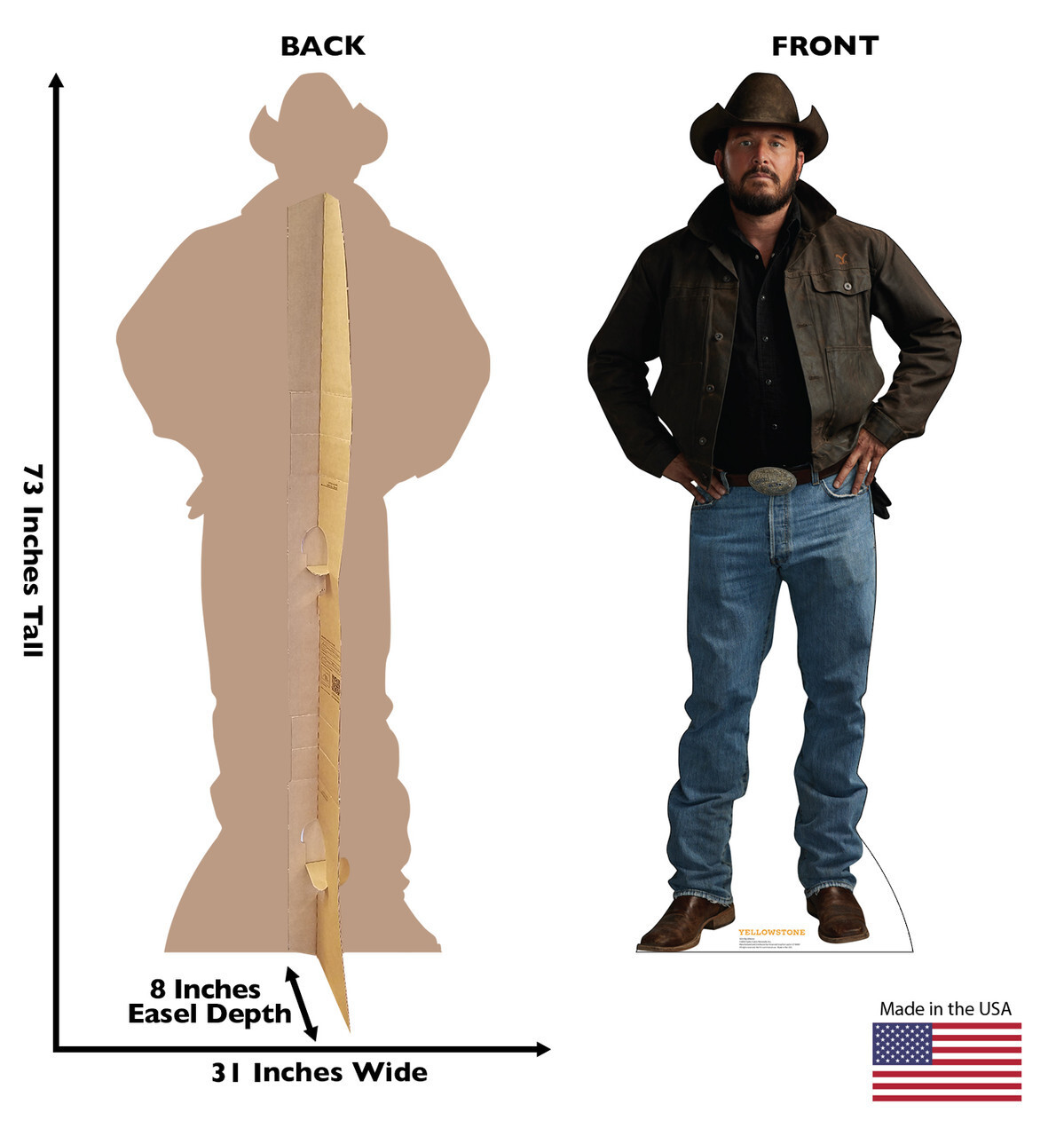 YELLOWSTONE RIP WHEELER COLE HAUSER LIFESIZE CARDBOARD STANDUP STANDEE ...