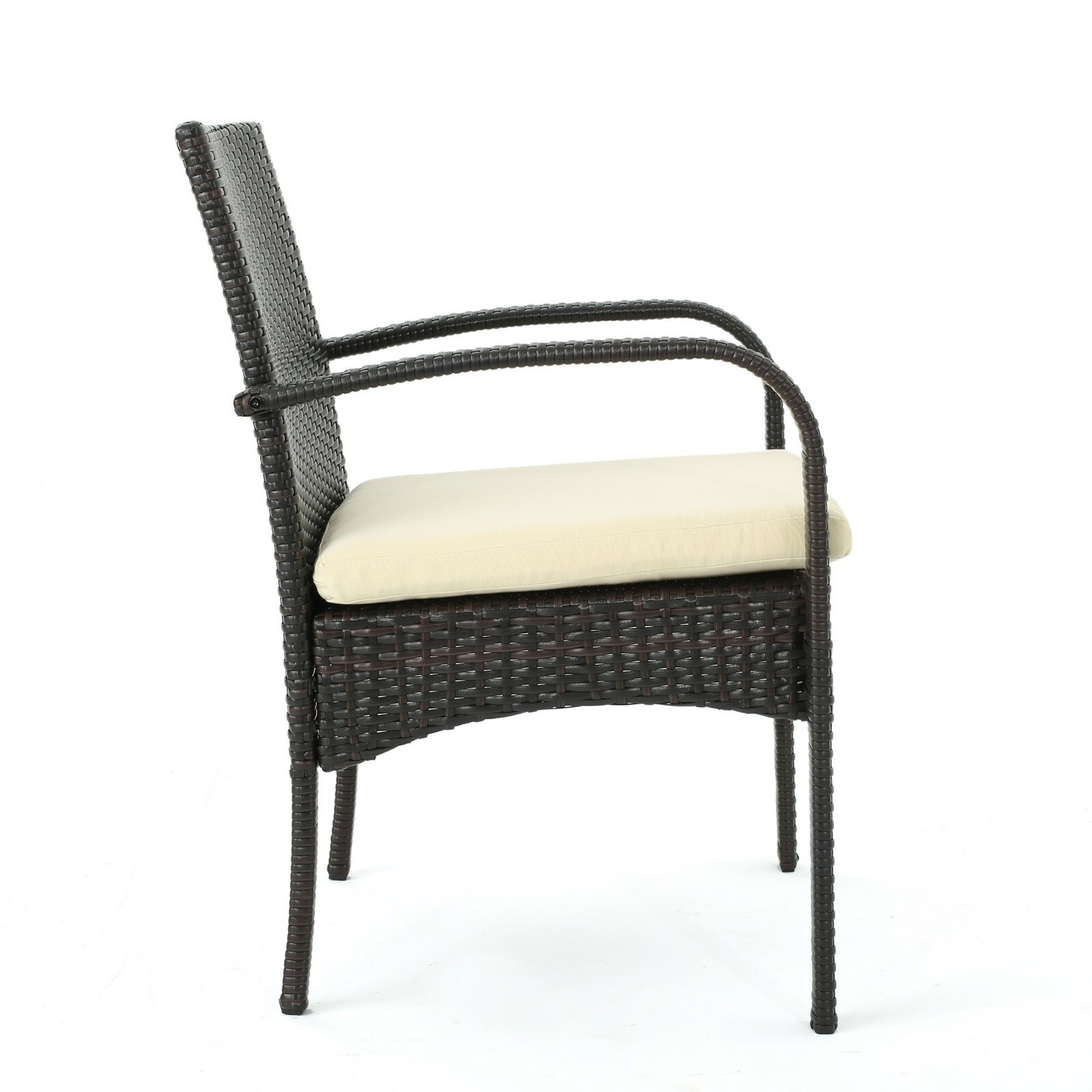 7 pieces Outdoor Sebastian Faux Rattan Chairs & Wood Table Dining Set ...