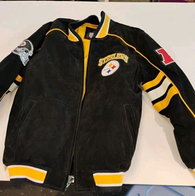 NFL Pittsburgh Steelers AFC Patch Logo Suede Leather Varsity Jacket Sz ...
