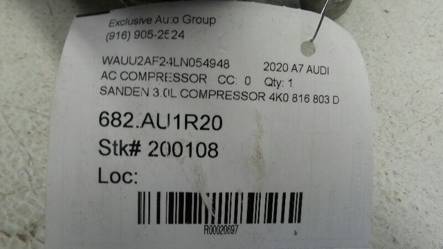 Audi A7 4k A6 Air Conditioner Compressor 4K0816803D Orig. for sale ...