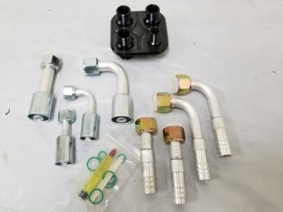 BLACK Aluminum 4 Port AC Air Conditioning Heater Hose Firewall Bulkhead ...