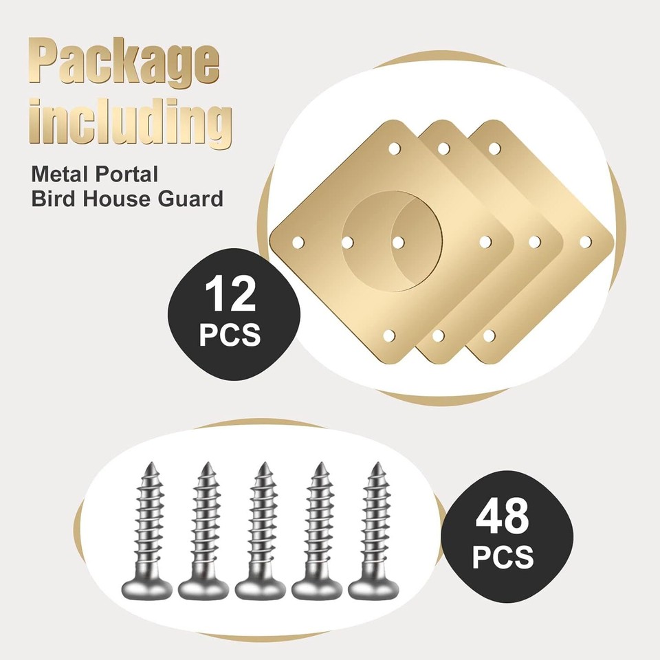 12 Pcs Bird House Guard Metal Portal Bluebird House Protect Bird Room ...
