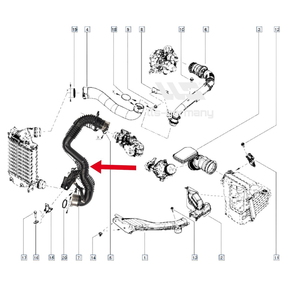 Ladeluftleitung für NISSAN QASHQAI/QASHQAI +2 1.6 dCi 14460HX40B ...