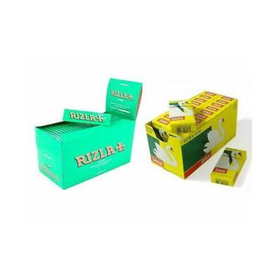 24 Book Rizla Green Regular Rolling Papers & Swan Extra Slim Filter ...