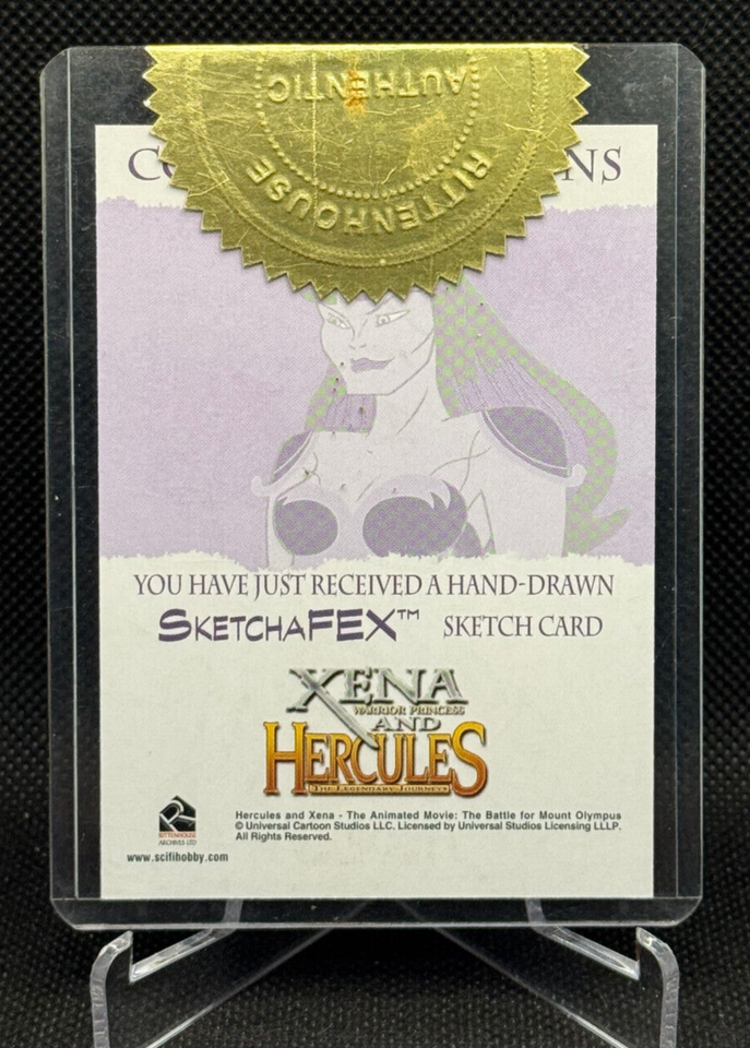 Xena & Hercules Animated Adventures Case Topper Callisto Sketch Card ...