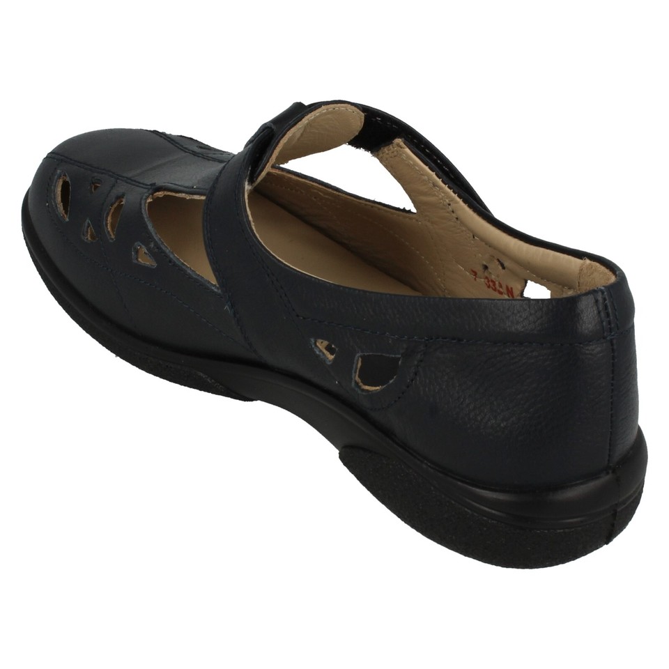 Ladies Hook & Loop Easy B Leather Casual Shoes: Flavia (Factory Seconds ...
