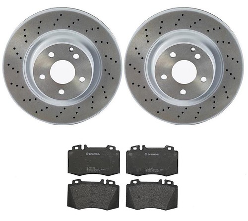Brembo Front Brake Kit Drilled Disc Rotors Low-Met Pads For MB W220 ...