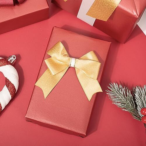 Mini Wrapping Paper Roll-17inch*32.8ft46.28 sq.ft. Chestnut Red ...