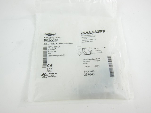 Balluff BES00EF Inductive Proximity Sensor 237643 10-30 V DC for sale ...